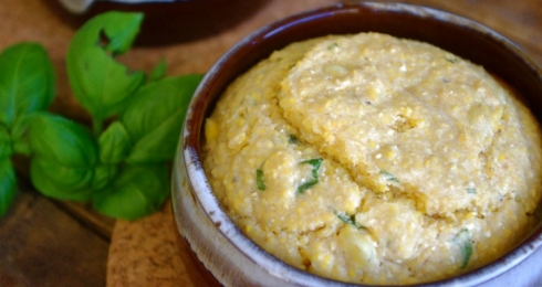 Vegan Basil Cornbread - Dherbs Recipes