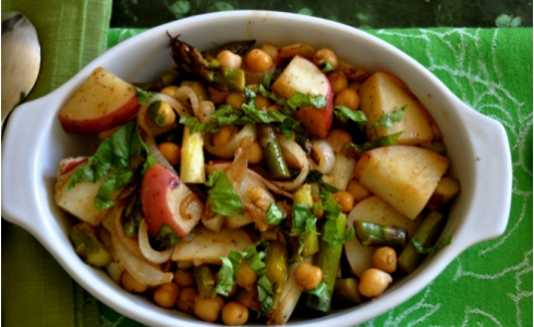 Roasted Asparagus Salad with Chickpeas, Potatoes and Balsamic Vinegar ...